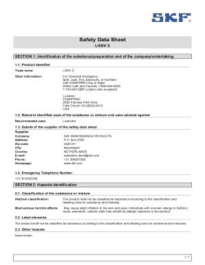 Fillable Online Safety Data Sheet Fax Email Print Pdffiller