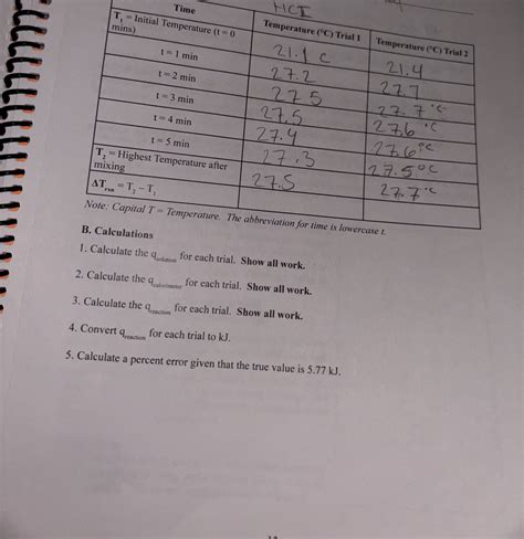 Solved B Calculations 1 Calculate The Qsolution For Each Chegg Com