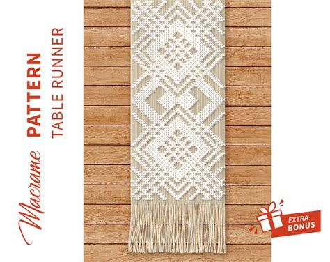 TABLE RUNNER Pattern Macrame Tutorial Orbello DIY Macrame Boho Pdf Pattern Instruction