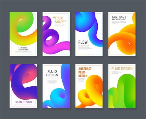 Premium Vector Fluid Gradient Blend Curve Abstract Poster Design Creative Colorful Blends