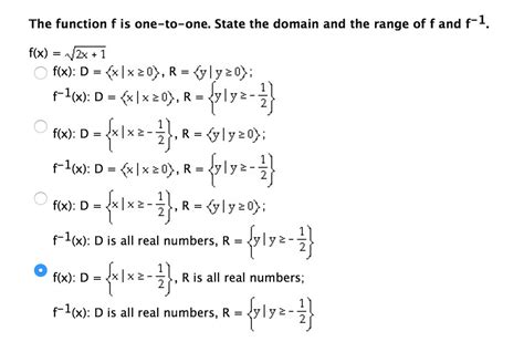 solved the function f is one to one state the domain and