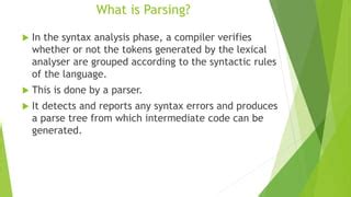 Parsing LL SLR LR PPTX Programming Languages Computing