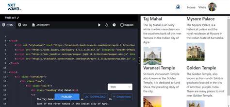 created a responsive website using 30daysofcodechallenge vinay