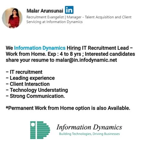 Malar Arunsunai On Linkedin Hiring Recruitment Recruiter Job