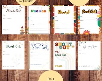 Recognition Shout Out Cards Student Reward Acknowledgement Staff ...