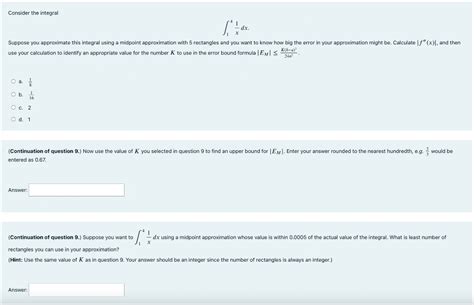 Solved Consider The Integral Dx Suppose You Approximate