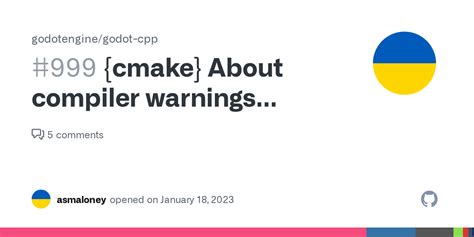 Cmake About Compiler Warnings · Issue 999 · Godotenginegodot Cpp · Github