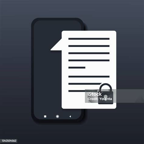 스마트폰에 잠긴 문서 파일에 액세스합니다 개인 키 권한이 있는 기밀 문서입니다 0명에 대한 스톡 벡터 아트 및 기타 이미지 0명 Brand Name Smart