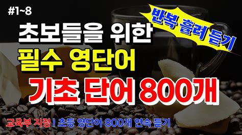 필수영어단어 1 8 교육부지정 초등학교 영단어 800개 L 생활영어를 위한 기초 단어 L 필수영단어 Youtube