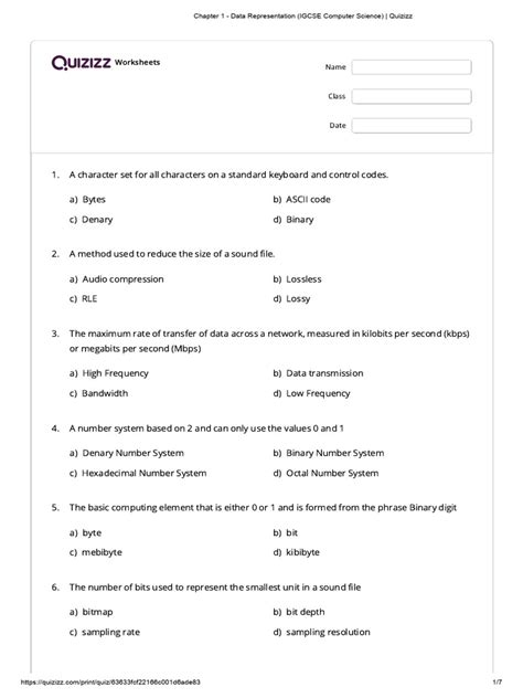 Chapter1 Datarepresentationigcsecomputersciencequizizz