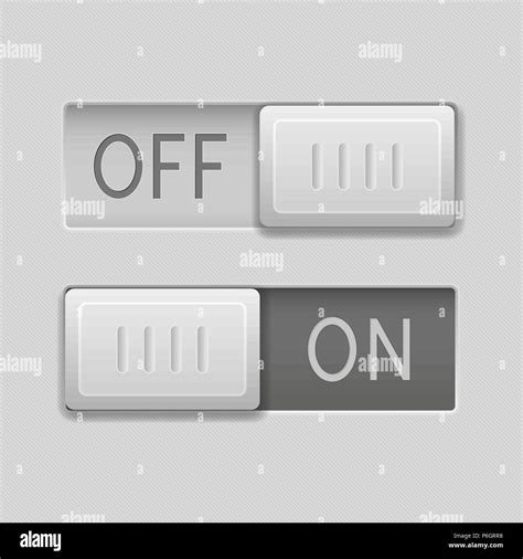 On And Off Toggle Switch Slider Buttons Rectangle Icons Stock Vector Image And Art Alamy