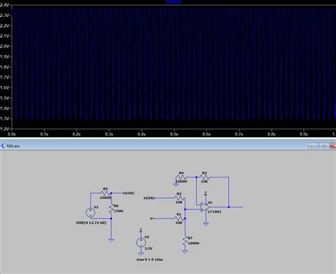 LTSpice Non Inverting Summing Amplifier Going From V RMS To V Using Voltage Divider On