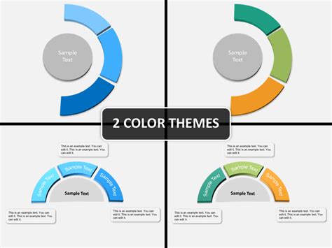 D Semi Circle For PowerPoint PPT Slides