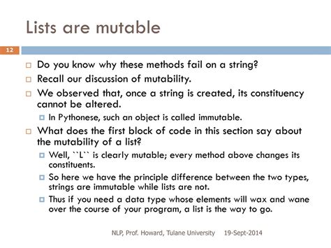 Lists 2 Day 1914 Ling 3820 And 6820 Natural Language Processing Ppt