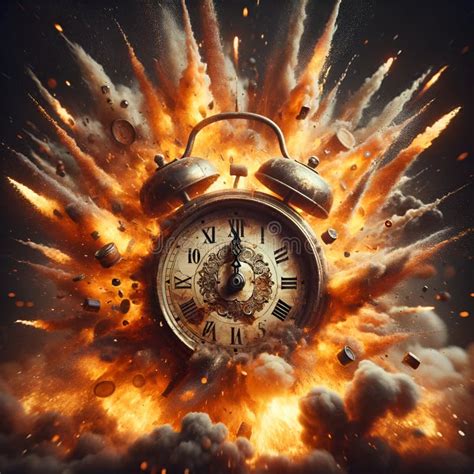 Explosive Time Alarm Clock Eruption Stock Illustration Illustration