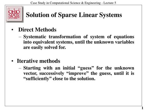 Ppt Solution Of Sparse Linear Systems Powerpoint Presentation Free