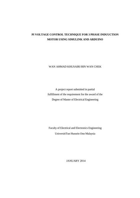 PDF PI VOLTAGE CONTROL TECHNIQUE FOR PHASE Filemenggunakan Pengawal Adalah Reka Bentuk