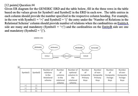 solved [12 points] question 4 given er diagram for the generic erd