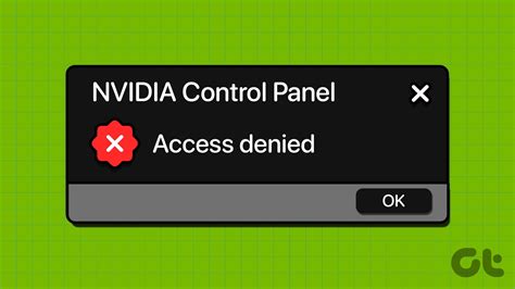 access denied nvidia control panel deals