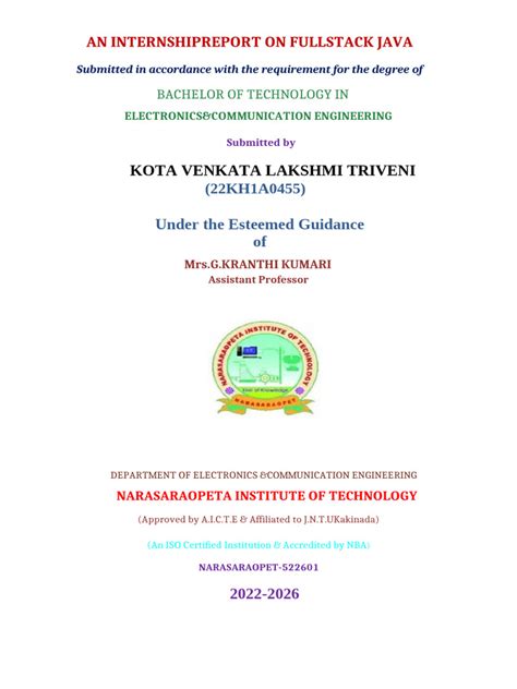 22kh1a0455 Intership 2 Pdf Class Computer Programming Java