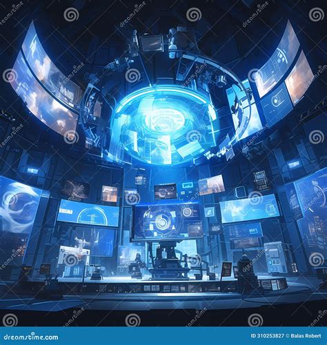 technological future command center stock illustration illustration