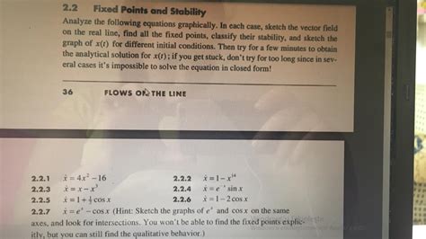 Solved Fixed Points And Stability Analyze The Following Chegg