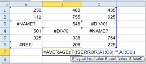 How To Average Cells Ignoring Error Values In Excel