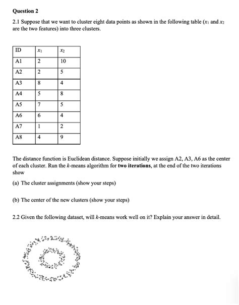 Solved Question 2 2 1 Suppose That We Want To Cluster Eight Chegg Com