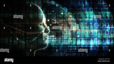 Artifician Intelligence And Neural Network Learning System Art Stock