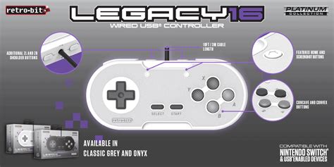 Retro Bit Legacy 16 Usb Pad Grey Wts Retro Køb Her