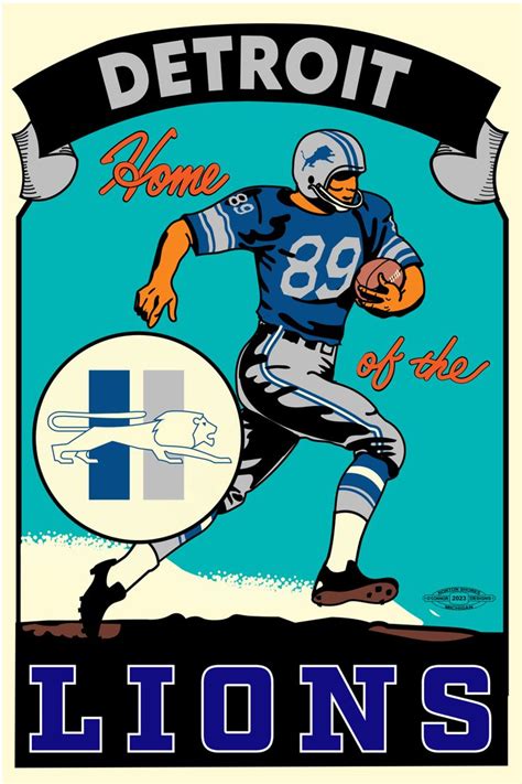 Detroit Lions Vintage Look Poster Unframed Etsy In 2025 Detroit Lions Lion Poster Det Lions