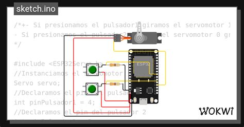 SERVO CON DOS BOTONES Copy Wokwi ESP STM Arduino Simulator