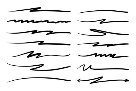 Vector set of hand drawn underline. 25548745 Vector Art at Vecteezy