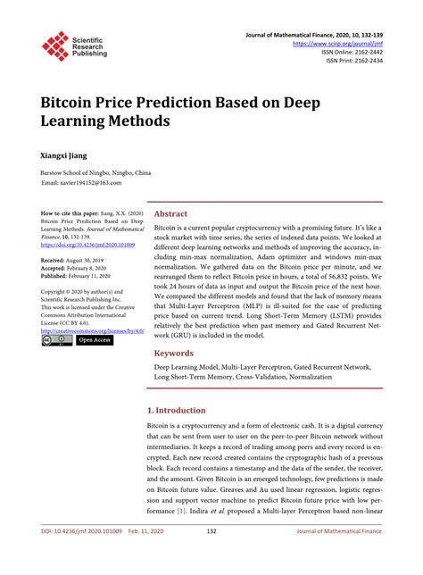 Pdf Bitcoin Price Prediction Based On Deep Learning Methods