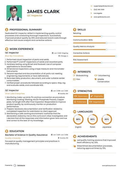 Qc Inspector Resume Riset