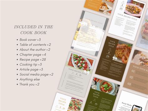 Recipe Book Template Cookbook Template Editable Cookbook Meal Planner