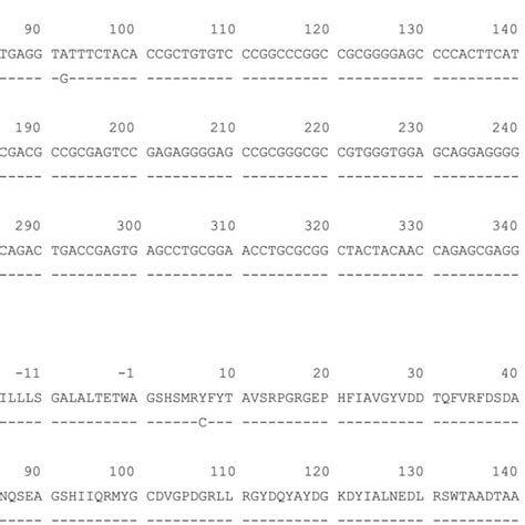alignment of the sequence of exon 1 of hla‐c 06 02 01 03 with the