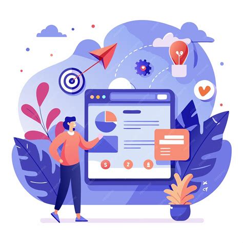 Person Presenting Data Analysis On Computer Screen Premium Ai Generated Vector