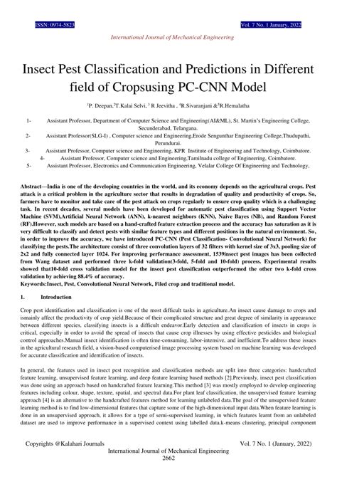 pdf insect pest classification and predictions in different field of