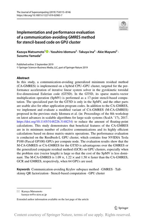Implementation And Performance Evaluation Of A Communication Avoiding Gmres Method For Stencil