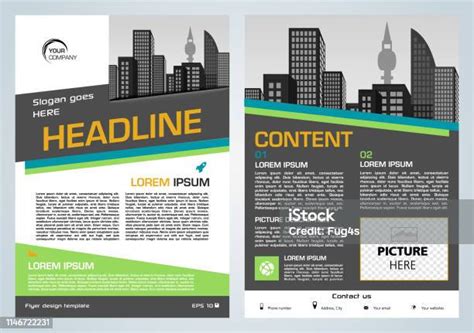 벡터 플라이어 기업 비즈니스 연례 보고서 브로셔 디자인 및 녹색과 파란색 사각형으로 커버 프리 젠 테이 션 개념에 대한 스톡 벡터 아트 및 기타 이미지 Istock