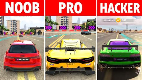 NOOB Vs PRO Vs HACKER In Race Max Pro YouTube