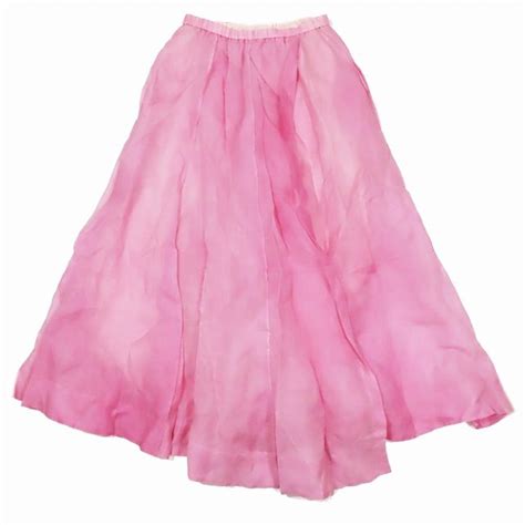 ブラミンク Blamink シルク ギャザー フレアスカート ロング ミモレ丈 36 ピンク 7924 230 0213 4 B4 レディース メルカリ