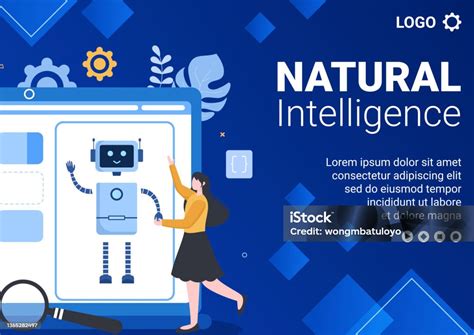 인공 지능 디지털 뇌 기술 브로셔 템플릿 평면 일러스트 레이션 소셜 미디어 또는 인사말 카드에 대 한 사각형 배경의 편집 인공지능에 대한 스톡 벡터 아트 및 기타 이미지