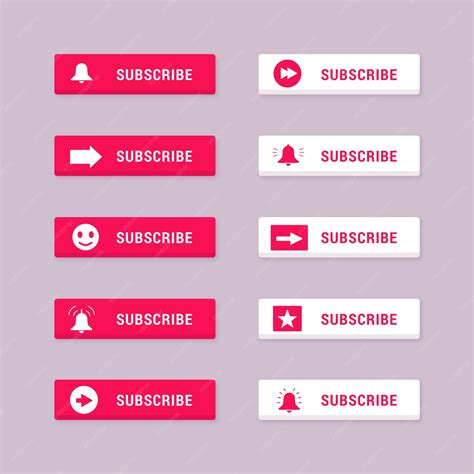 Premium Vector | Subscribe button set