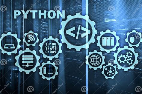 Python Programming Language On Server Room Background Programing