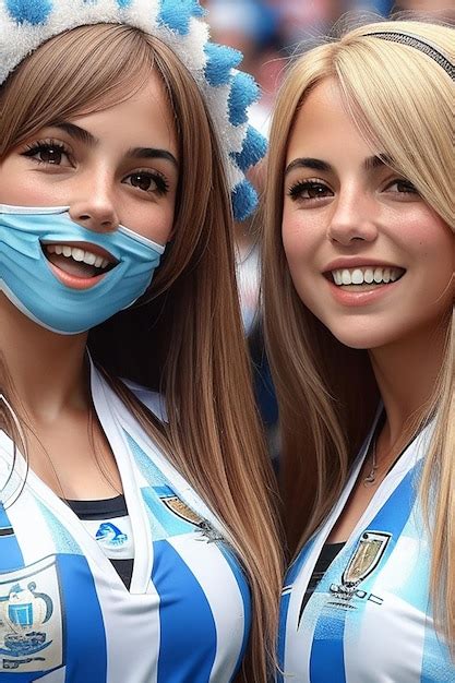 Premium Ai Image Female Football Fans In Argentina And Brazil