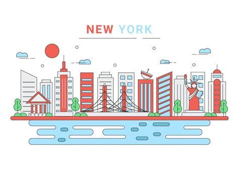 New York City Skyline Vector 274580 Vector Art At Vecteezy