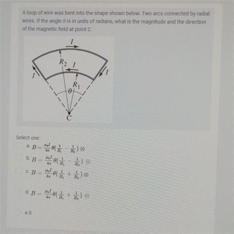 Solved A Loop Of Wire Was Bent Into The Shape Shown