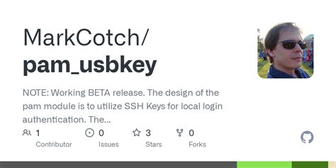 github markcotch pam usbkey note working beta release the design